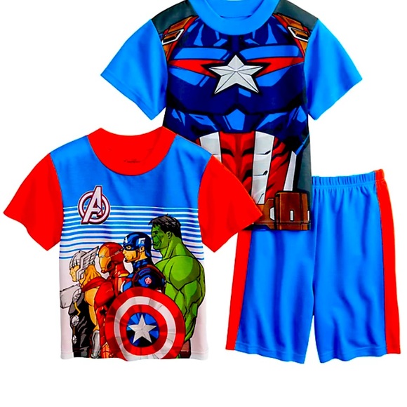 Marvel | Pajamas | Nwt 6 Captain America Hulk Thor Ironman Summer ...